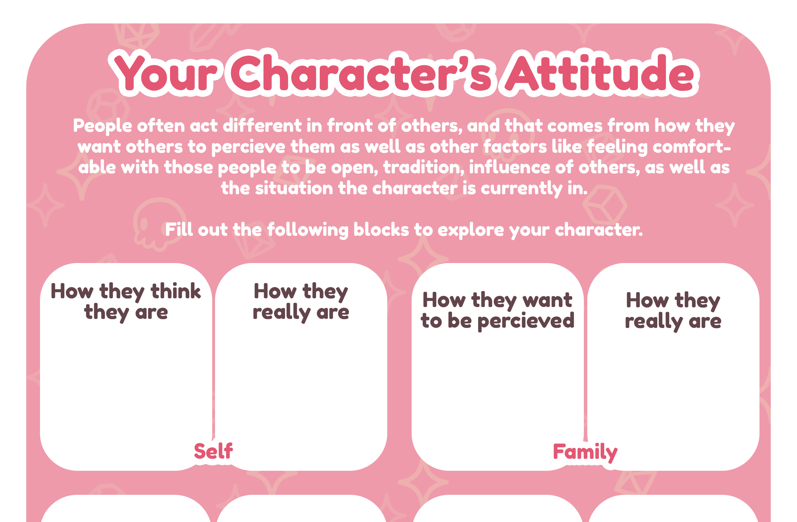 Character Attitude Printable Exercise – Papelchemy
