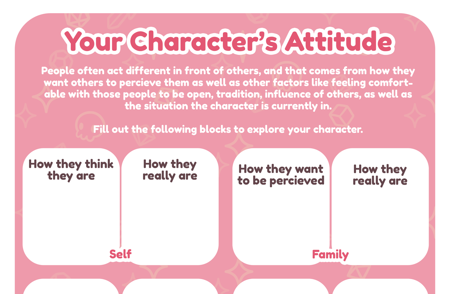Character Attitude Printable Exercise – Papelchemy